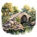 10 Cobblestone Bridge Summer Clipart, Digital Watercolor Painting ...