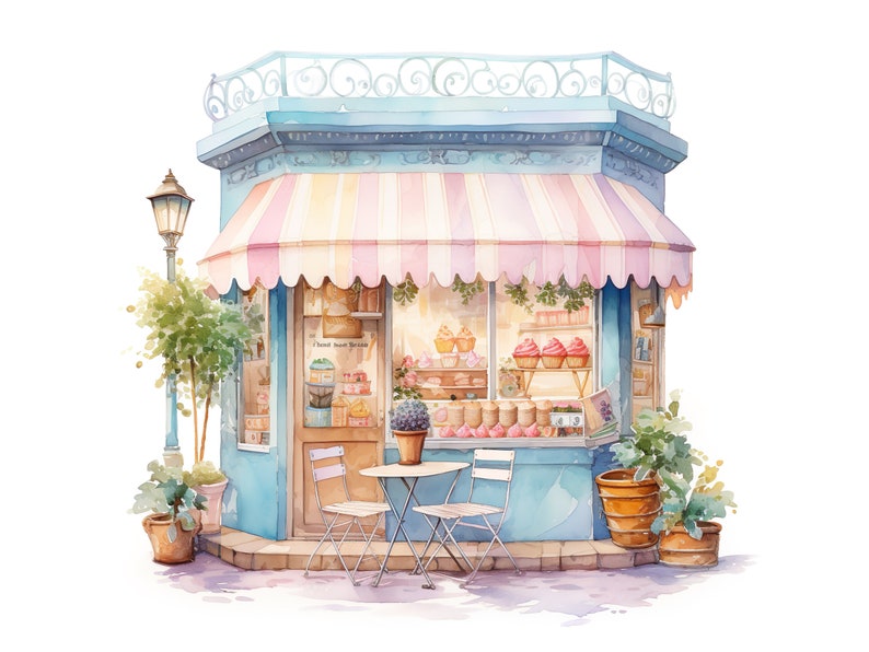 Ice Cream Parlor Watercolor Clipart Set Sweet Treats, Dessert ...