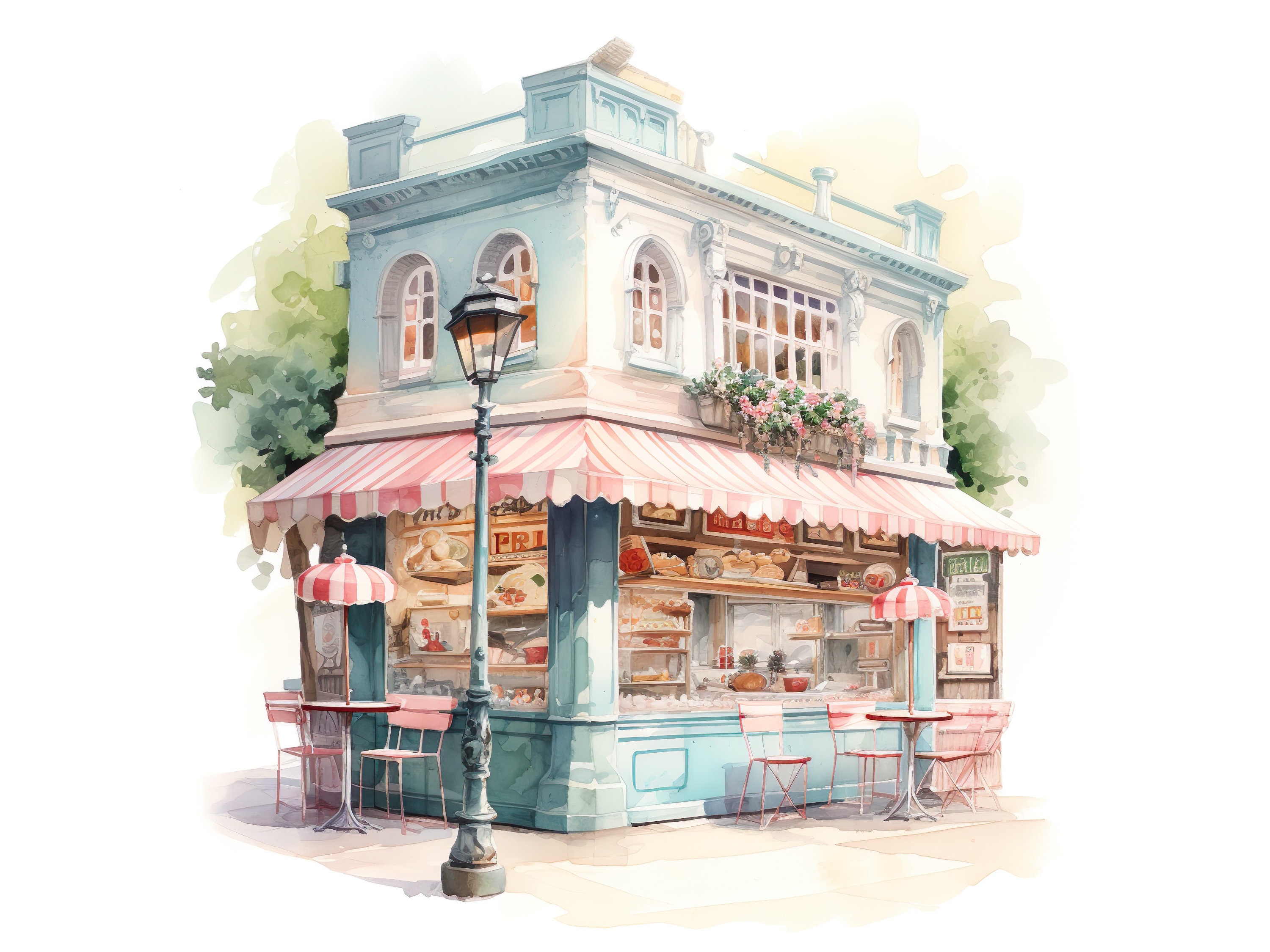 Ice Cream Parlor Watercolor Clipart Set Sweet Treats, Dessert ...
