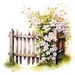 10 Garden Fence in Spring Clipart Set Digital Watercolor Floral Border ...