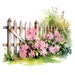 10 Garden Fence in Spring Clipart Set Digital Watercolor Floral Border ...