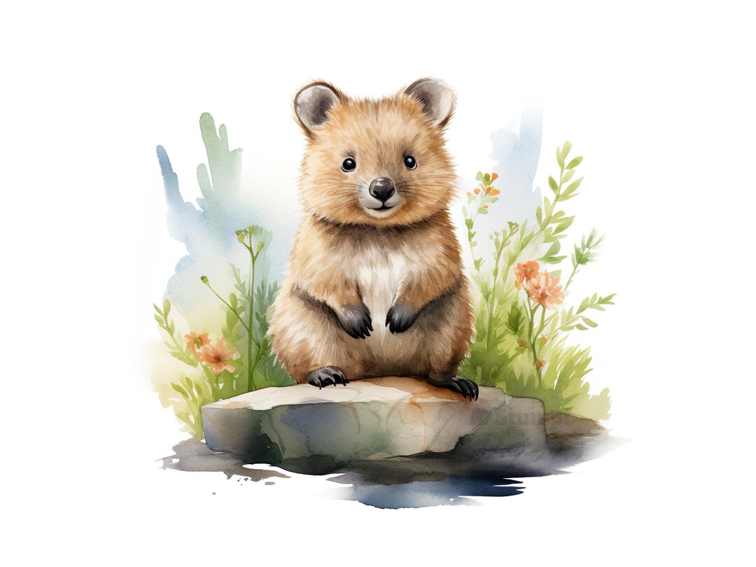 10 Quokka Clipart Set Digital Watercolor Painting Australian Marsupial ...