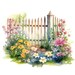 10 Garden Fence in Spring Clipart Set Digital Watercolor Floral Border ...