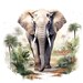 10 Elephant Clipart Set Digital Watercolor Painting African Safari ...