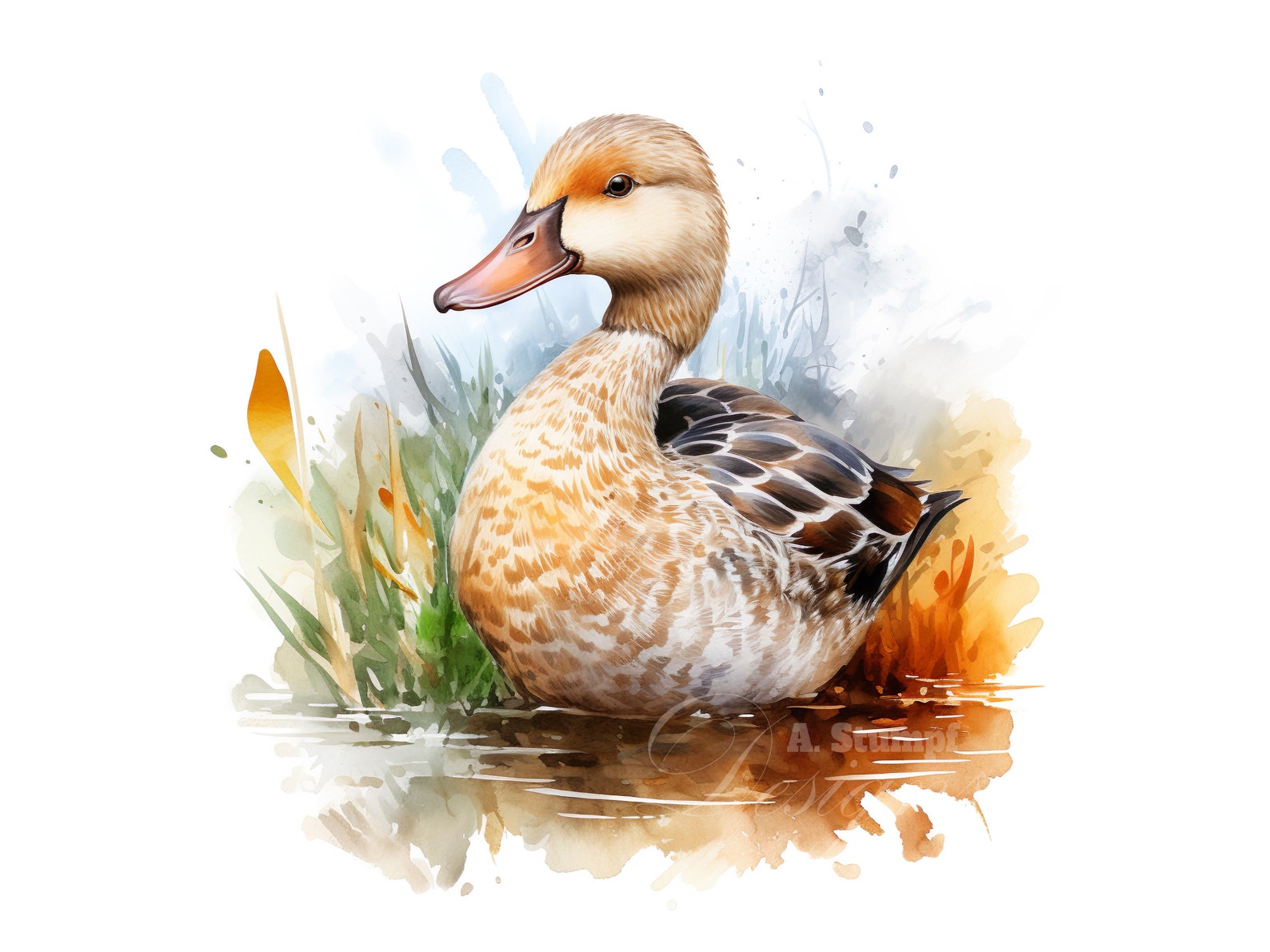 10 Duck Watercolor Clipart Set Cute Ducklings Illustration Digital Clip ...