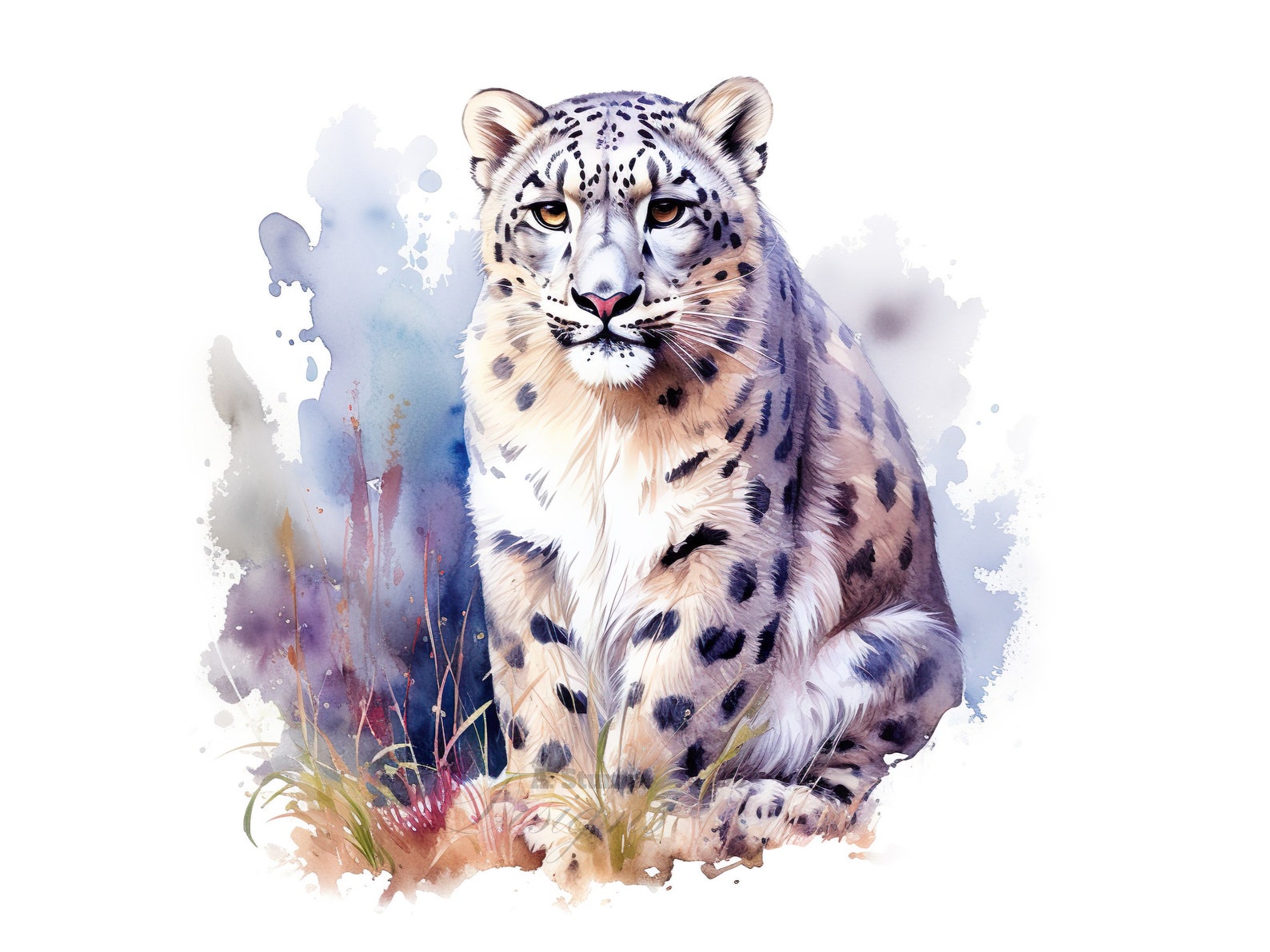 Snow Leopard Clipart Set of 10 High Quality Jpgs Digital - Etsy