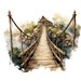 10 Old Wooden Suspension Hanging Bridge, Digital Watercolor Painting ...
