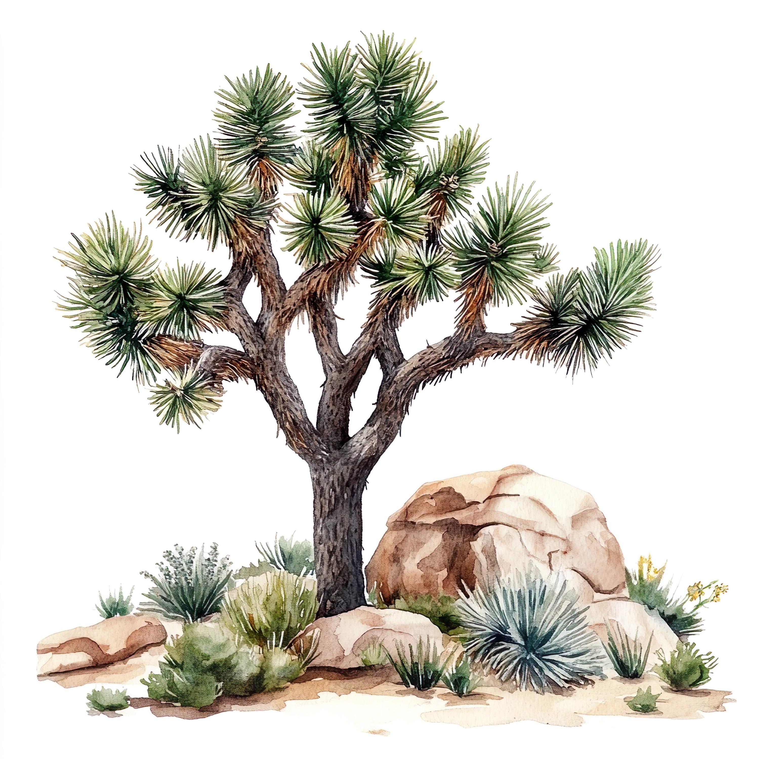 10 Joshua Tree Clipart Set Dilgital Watercolor Painting Dessert Plant ...