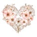 10 Heart Shaped Pink Gold Flowers Clipart Set Digital Watercolor ...