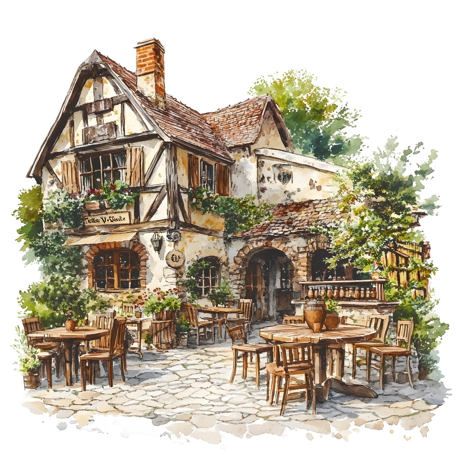 10 Medieval Tavern Clipart Set Rustic Decor Digital Watercolor Painting ...