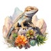 Bearded Dragon Lizard Watercolor Clipart Bundle Reptile Graphics Animal ...