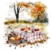 10 Picnic Autumn Scenery Clipart Digital Watercolor Rustic Fall ...