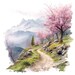 10 Mountain Hiking Trail Spring Clipart Set Digital Watercolor Painting ...