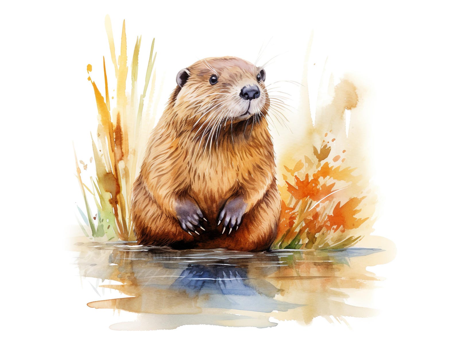 10 Beaver Clipart Set Digital Watercolor Painting Rodent Graphics ...