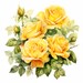 Yellow Roses Clipart Set Watercolor Flowers Bundle Floral Graphics ...
