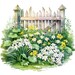 10 Garden Fence in Spring Clipart Set Digital Watercolor Floral Border ...