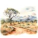 10 Savannah Landscape Clipart Set Panoramic Digital Watercolor Painting ...