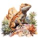 Bearded Dragon Lizard Watercolor Clipart Bundle Reptile Graphics Animal ...