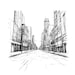 10 Cityscape Street View Clipart Set Digital Black and White Sketch ...