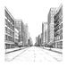 10 Cityscape Street View Clipart Set Digital Black and White Sketch ...