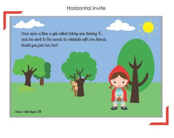 Little Red Riding Hood Birthday Party Invitation, INSTANT DOWNLOAD ...