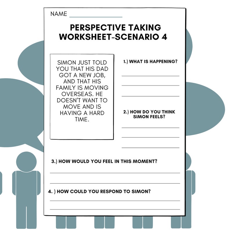 Perspective Taking Worksheets for Older Students Working on Pragmatic ...