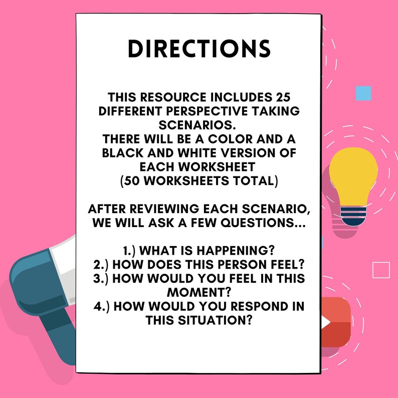 Perspective Taking Worksheets for Older Students Working on Pragmatic ...