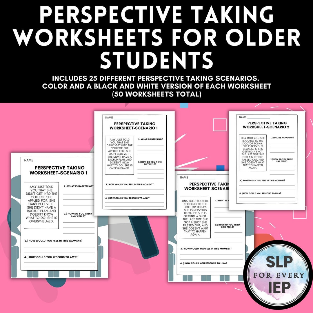 Perspective Taking Worksheets for Older Students Working on Pragmatic ...