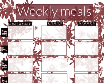 Weekly Meal Planner Pastel Pink - Etsy
