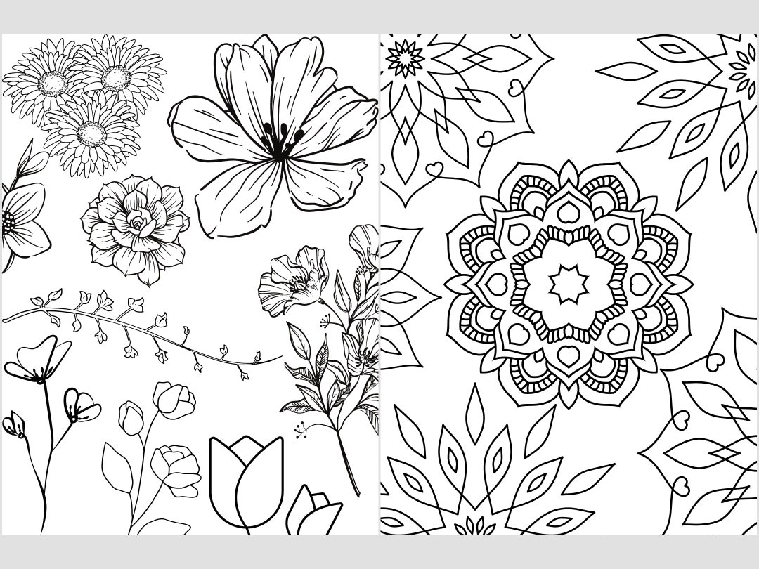 5 Printable Coloring Pages - Etsy
