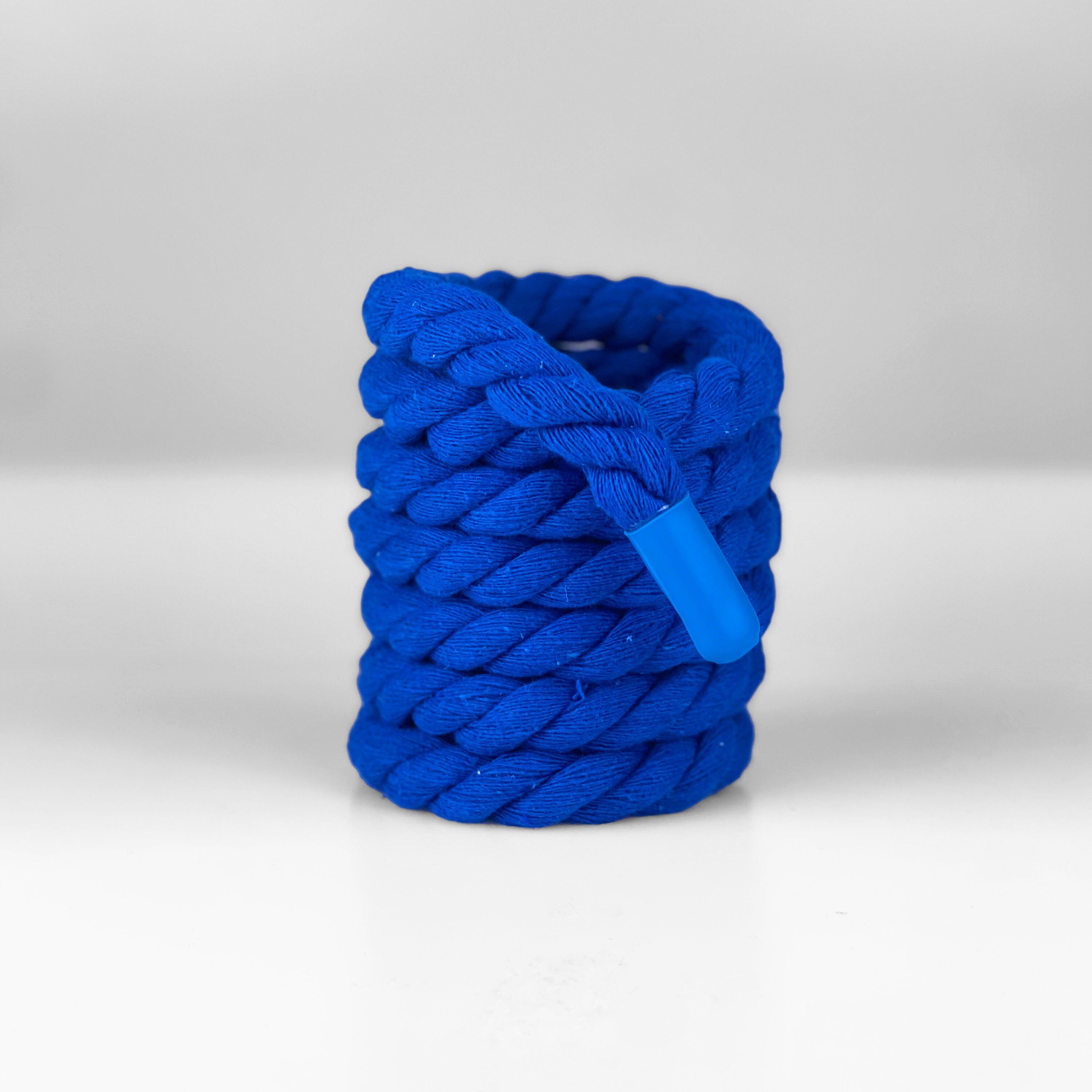 Chunky Laces 14mm Thick Cotton Rope Shoelaces 2pcs, Blue With Blue Tips ...