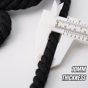 Chunky Laces 10mm Thick Cotton Rope Shoelaces Jet Black With Black Tips ...