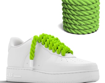 Chunky Laces 10mm Thick Cotton Rope Shoelaces 2pcs, Hot Pink With Clear ...