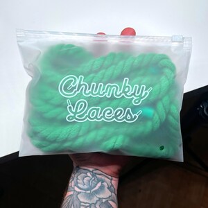 Chunky Laces Emerald Green With Green Tips, 14mm Thickness Cotton Rope ...
