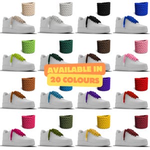 Chunky Laces 10mm Thick Cotton Rope Shoelaces 2pcs, Hot Pink With Clear ...