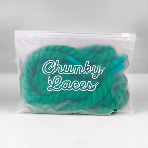 Chunky Laces Emerald Green With Green Tips, 14mm Thickness Cotton Rope ...