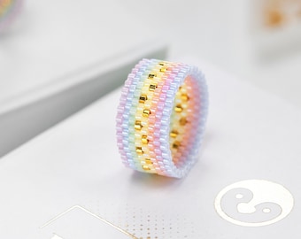 Beaded Black Ring as Seed Bead Ring Pattern Peyote Ring Beading Pattern ...