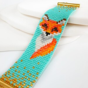 Beaded the FOX Loom Bracelet - Miyuki Delica Beading Animals Pattern PB ...