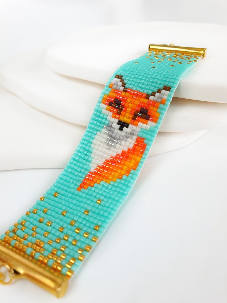 Beaded the FOX Loom Bracelet - Miyuki Delica Beading Animals Pattern PB ...