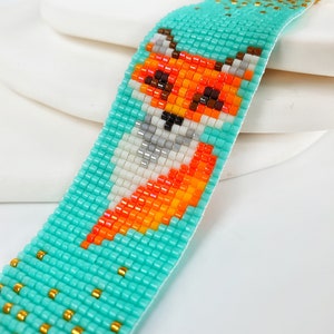Beaded the FOX Loom Bracelet - Miyuki Delica Beading Animals Pattern PB ...