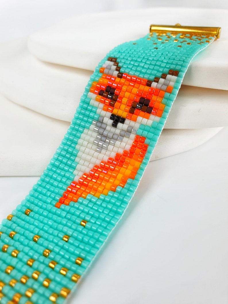 Beaded the FOX Loom Bracelet - Miyuki Delica Beading Animals Pattern PB ...