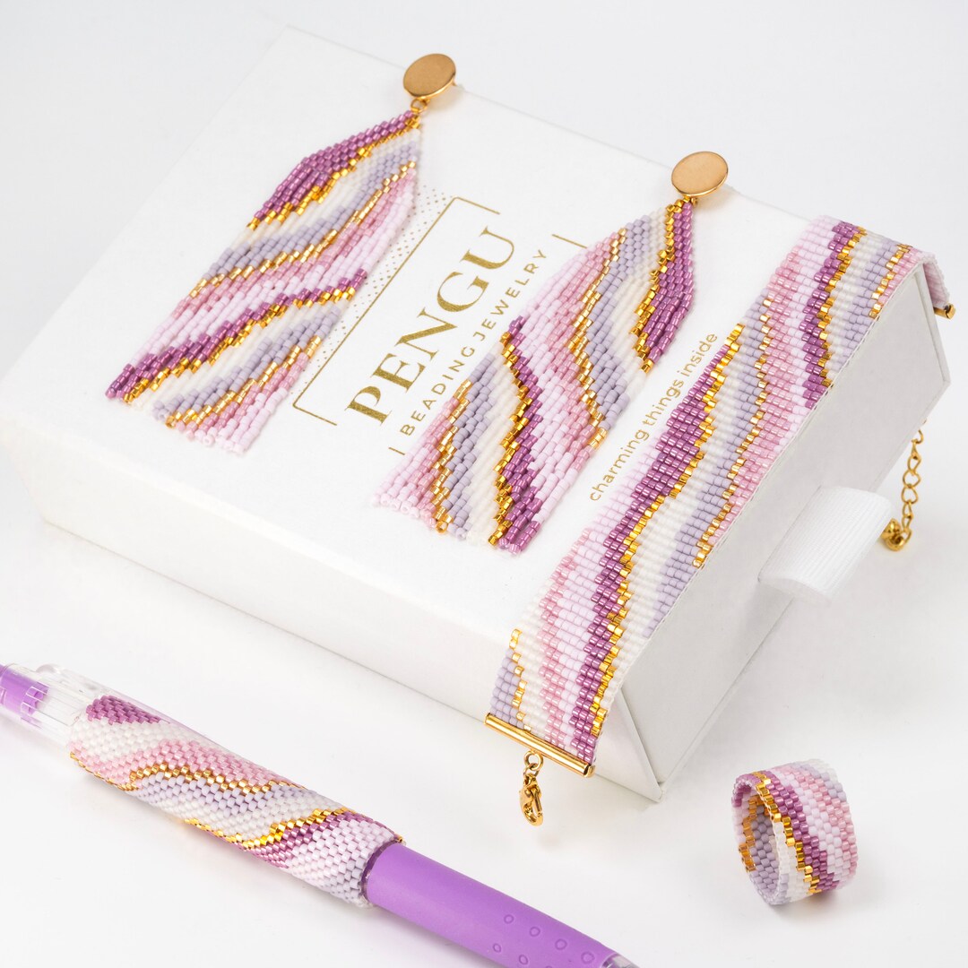 Beaded PAULA Collection- Miyuki Beading PDF Patterns: Loom Bracelet ...