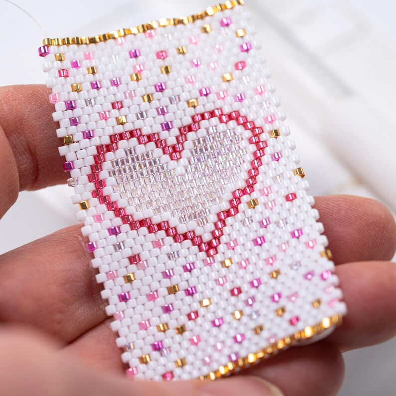 Love Heart Pen Wrap Beading Pattern for Pilot G2 – Miyuki Peyote ...