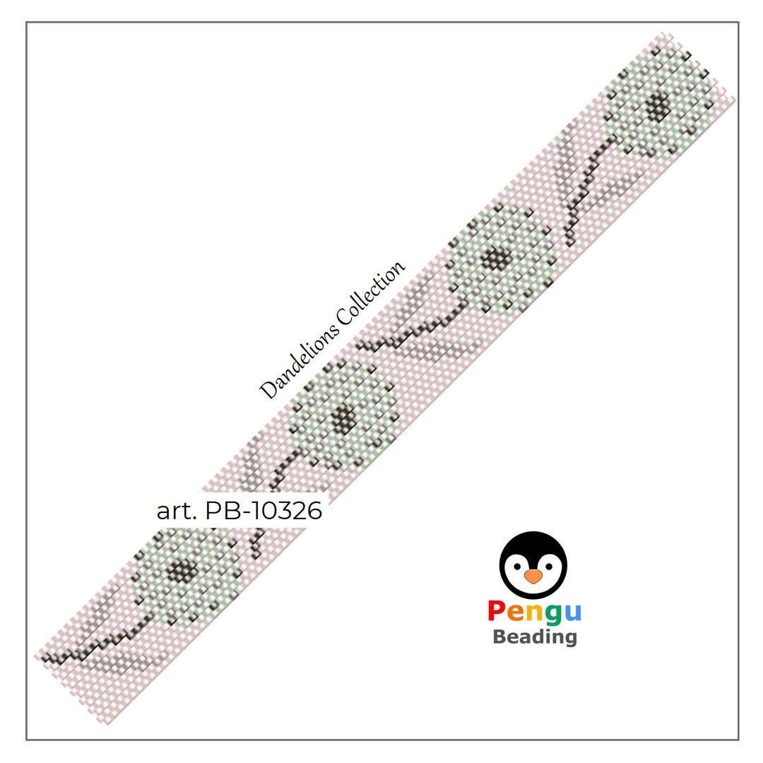 Beaded Dandelions Peyote Even Count Bracelet Pattern - Miyuki Delica ...
