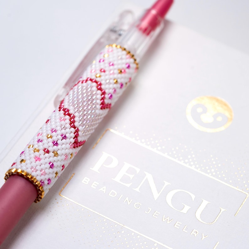 Love Heart Pen Wrap Beading Pattern for Pilot G2 – Miyuki Peyote ...