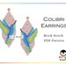 Beaded Colibri Bird Earrings Miyuki Brick Stitch Beading - Etsy