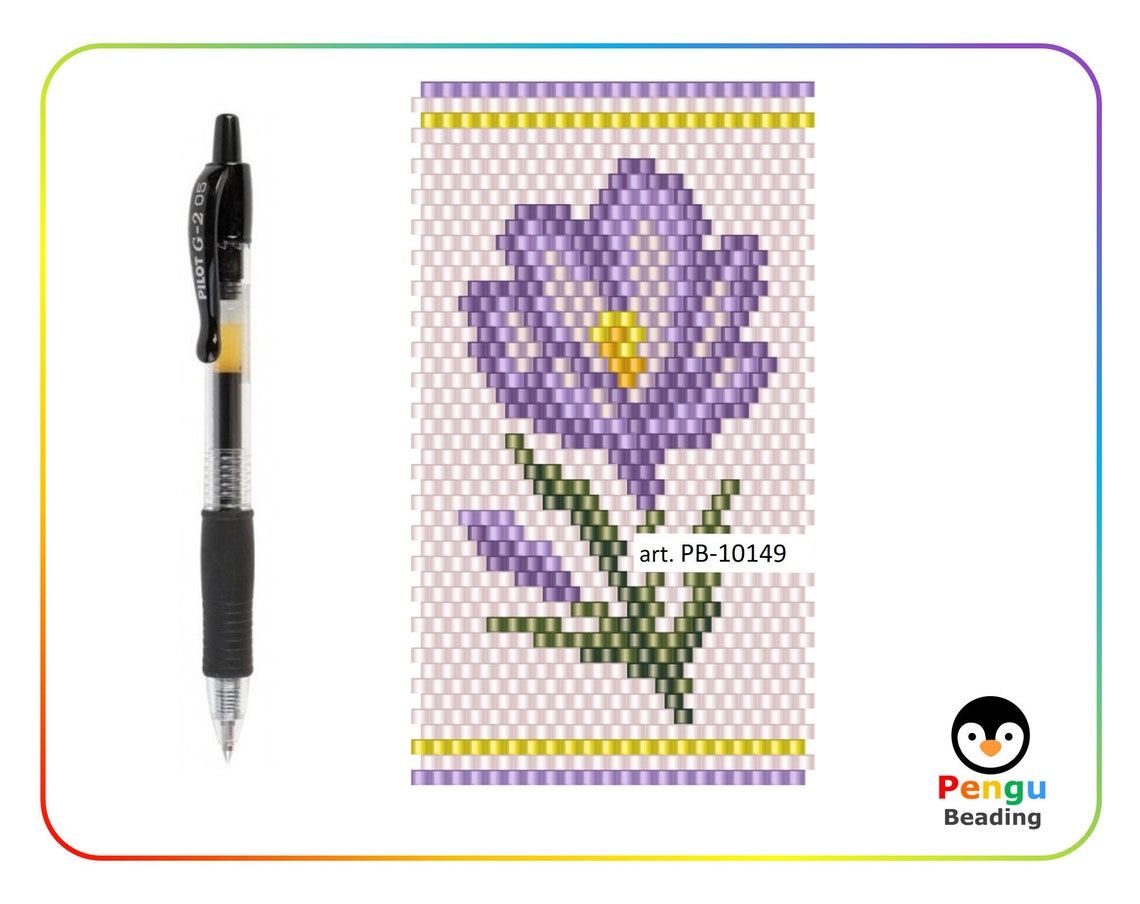 Beaded CROCUS Pen Wrap as Peyote Seed Bead Pattern Peyote - Etsy