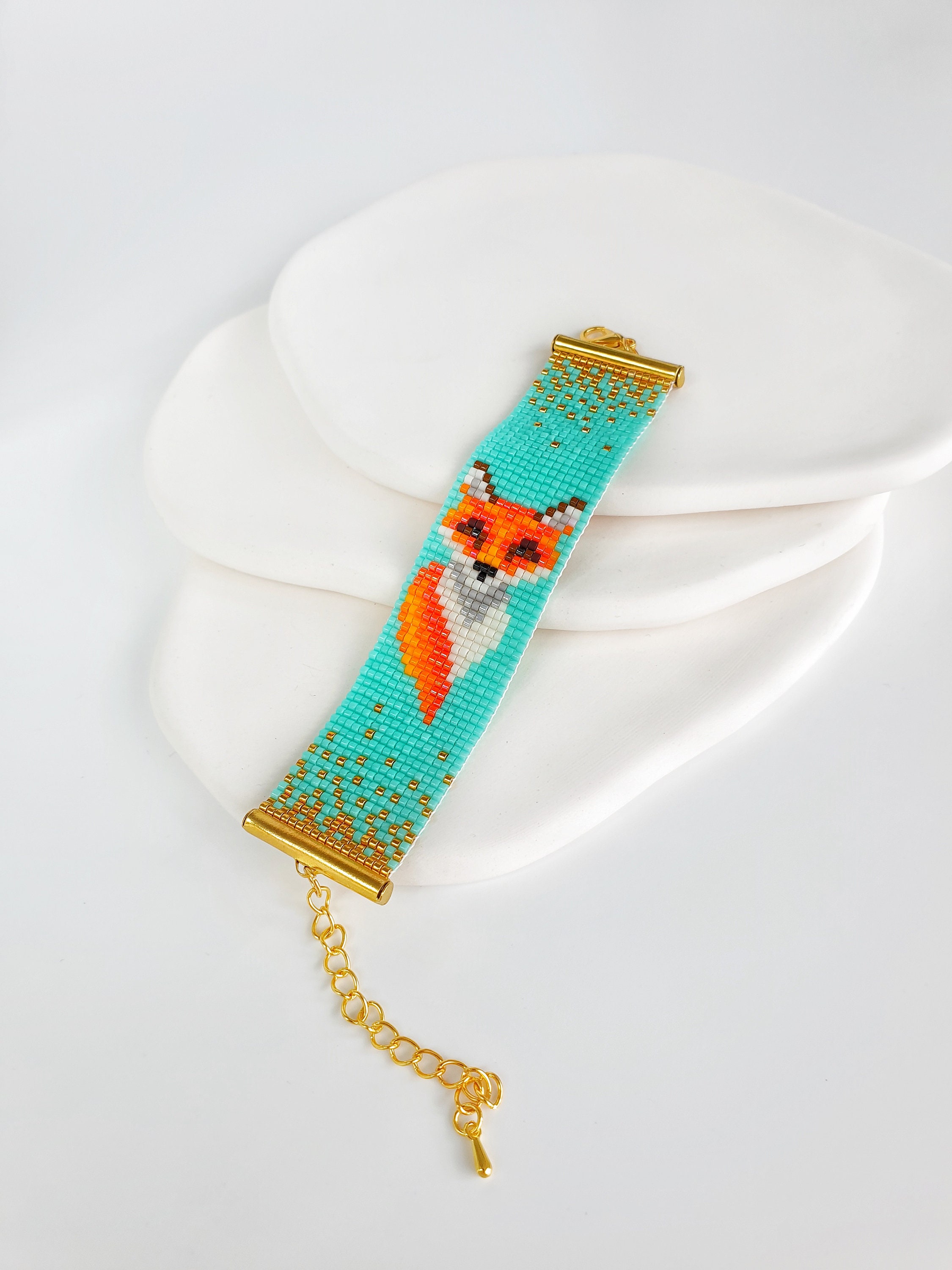 Beaded the FOX Loom Bracelet - Miyuki Delica Beading Animals Pattern PB ...