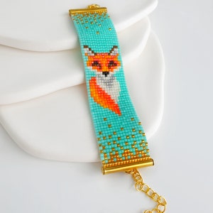 Beaded the FOX Loom Bracelet - Miyuki Delica Beading Animals Pattern PB ...