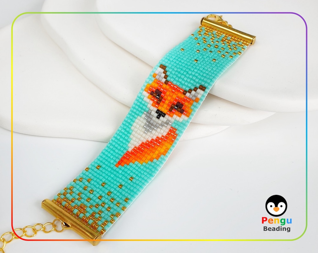 Beaded the FOX Loom Bracelet - Miyuki Delica Beading Animals Pattern PB ...
